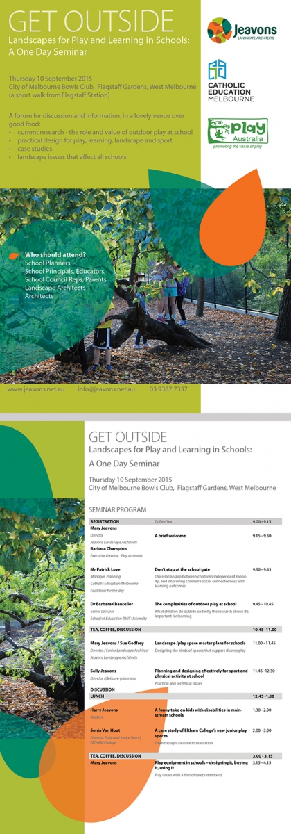 Get Outside: Landscapes for Play and Learning in Schools: A One Day ...